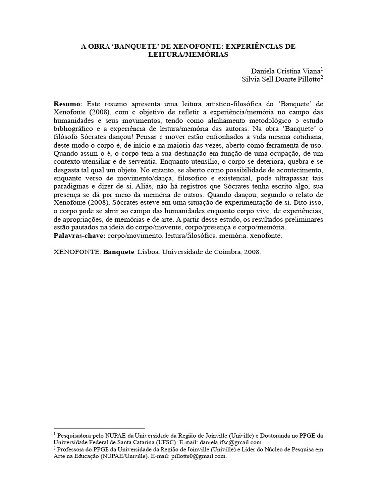 Proler 2023 - A Obra Banquete de Xenofonte - Experiências de Leitura ...