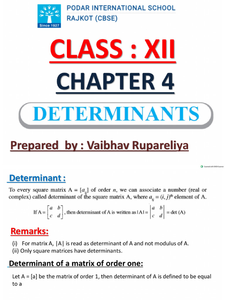 Chapter 4 - Determinants | PDF