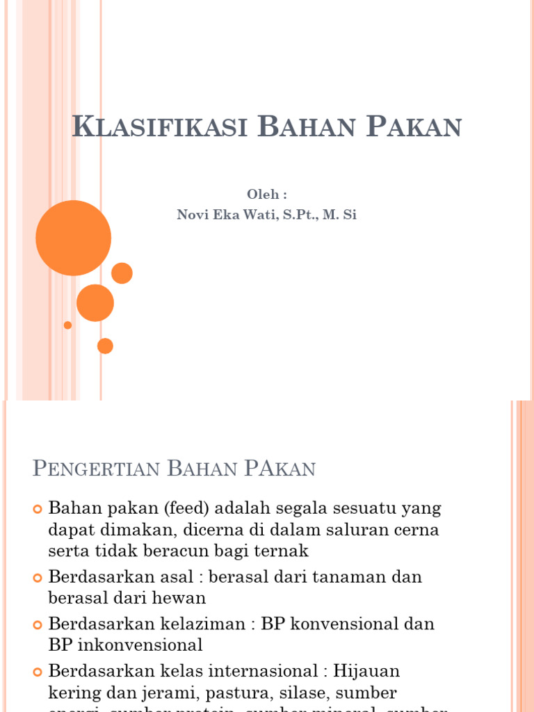 Klasifikasi Bahan Pakan | PDF | Teknologi & Rekayasa