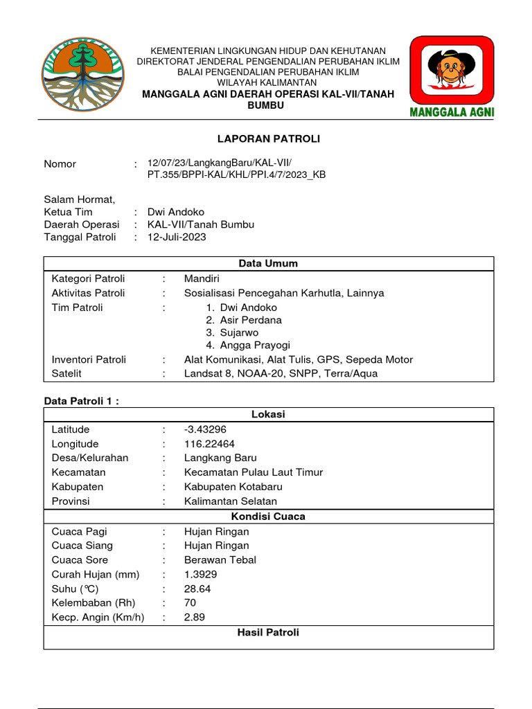 Lap Langkang Lama KAL-VII-Tanah Bumbu | PDF