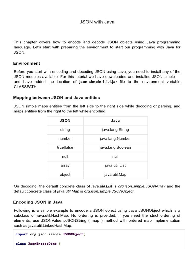 JSON With Java | PDF | Json | Boolean Data Type JSON With Java | PDF | Json | Boolean Data Type
