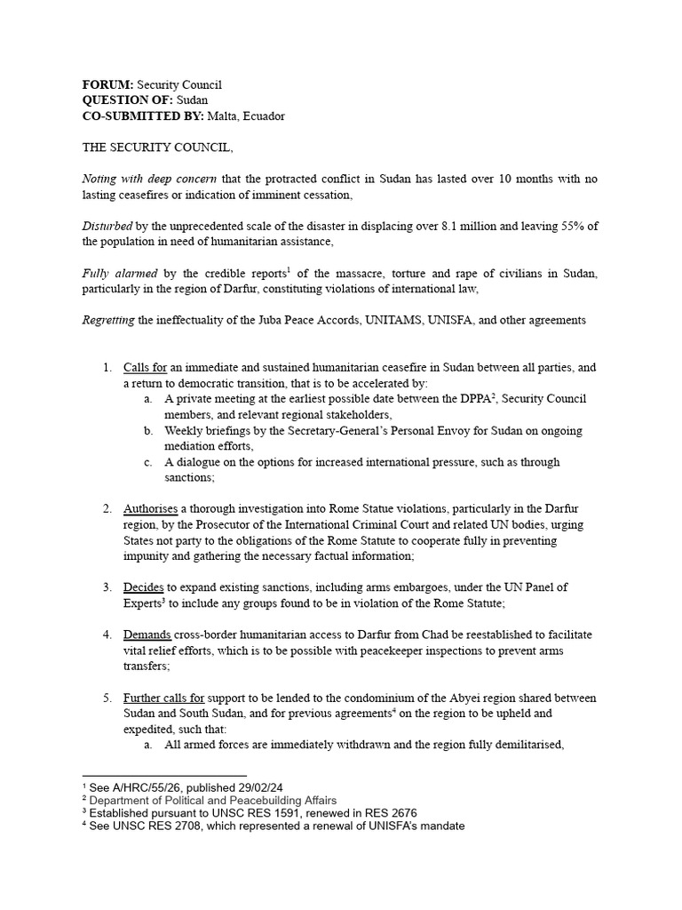 BIMUN Draft Resolution | PDF | United Nations Security Council | United ...