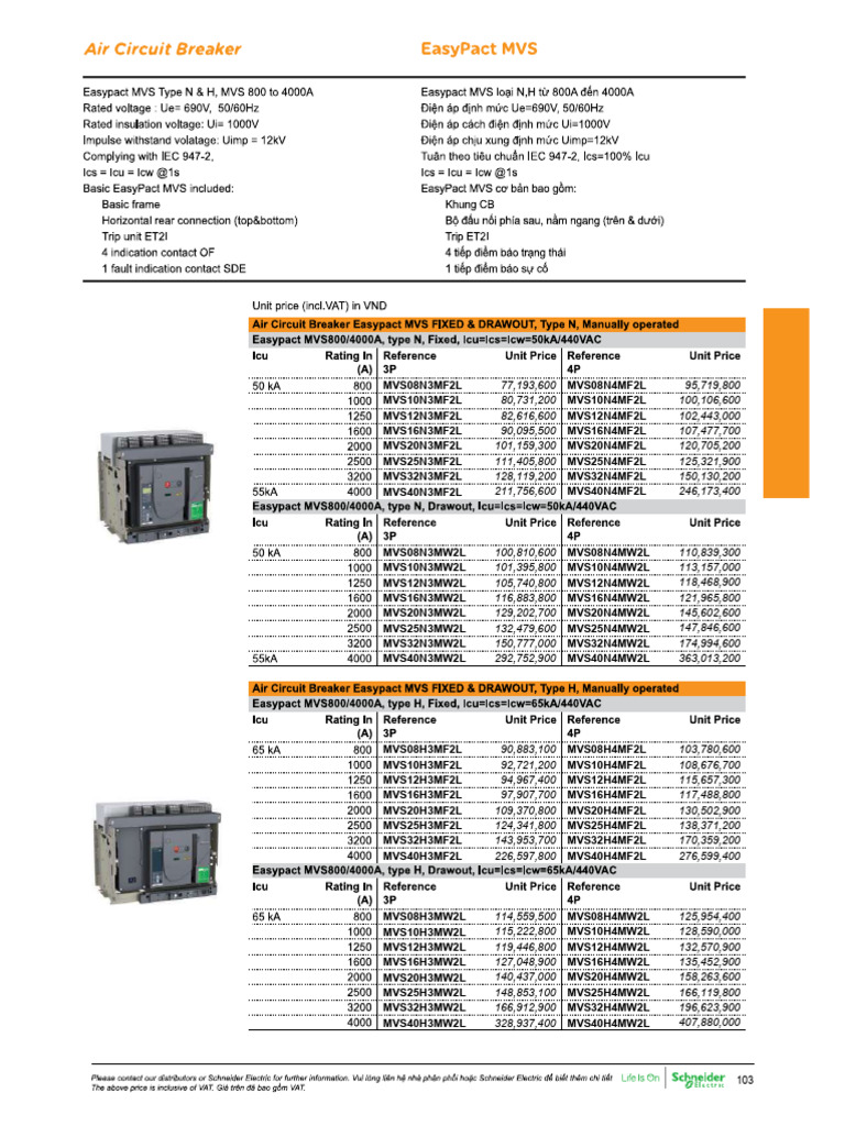 MVS Model Numbers and Data Summary | PDF