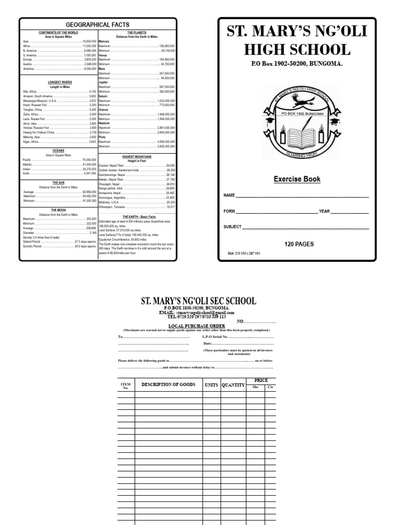 Ngoli Secondary School | PDF | Litre | Solar System