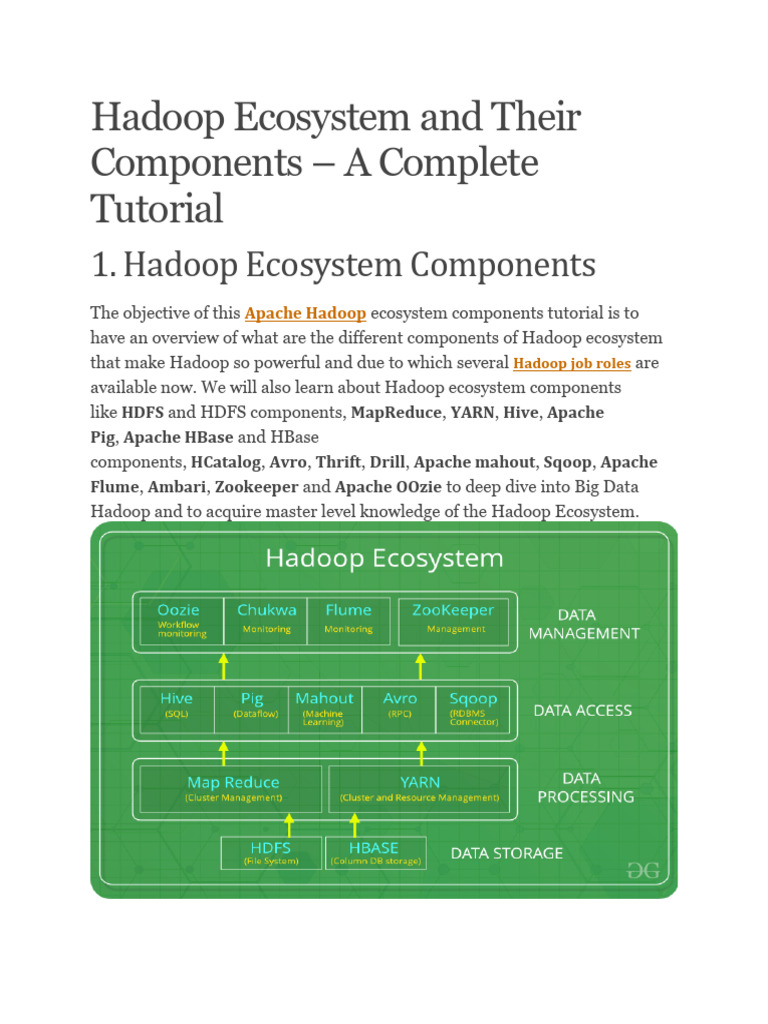 Hadoop Ecosystem and Their Components | PDF | Apache Hadoop | Map Reduce