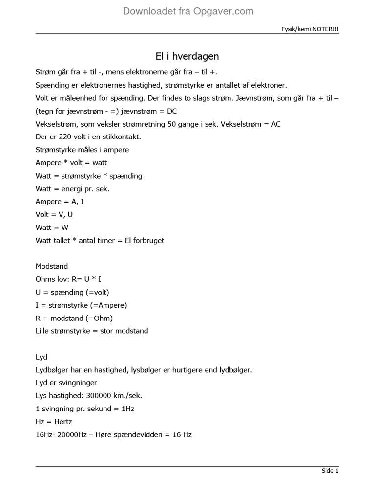 Fysik Notater | PDF