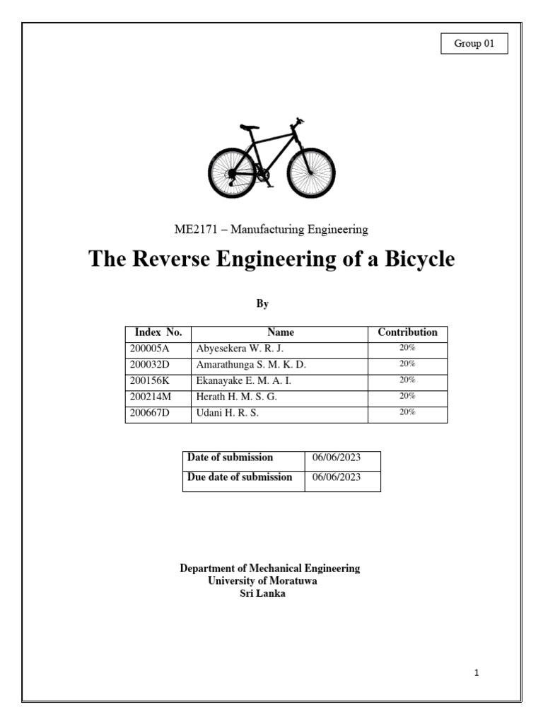 Reverse Engineering Project Report - Group 1 | PDF | Forging | Extrusion