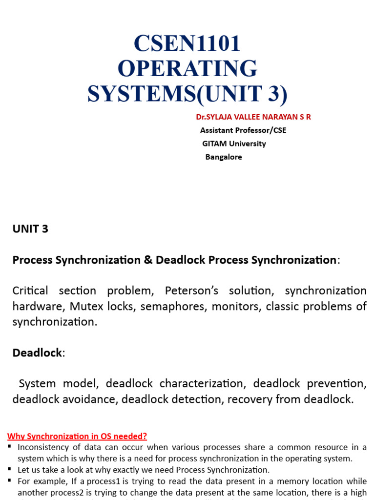 OS UNIT3 Sylaja | PDF | Process (Computing) | Concurrency (Computer ... OS UNIT3 Sylaja | PDF | Process (Computing) | Concurrency (Computer ...