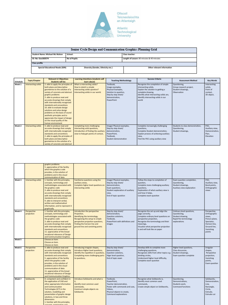planning grid dcg 1 | PDF | Drawing | Communication