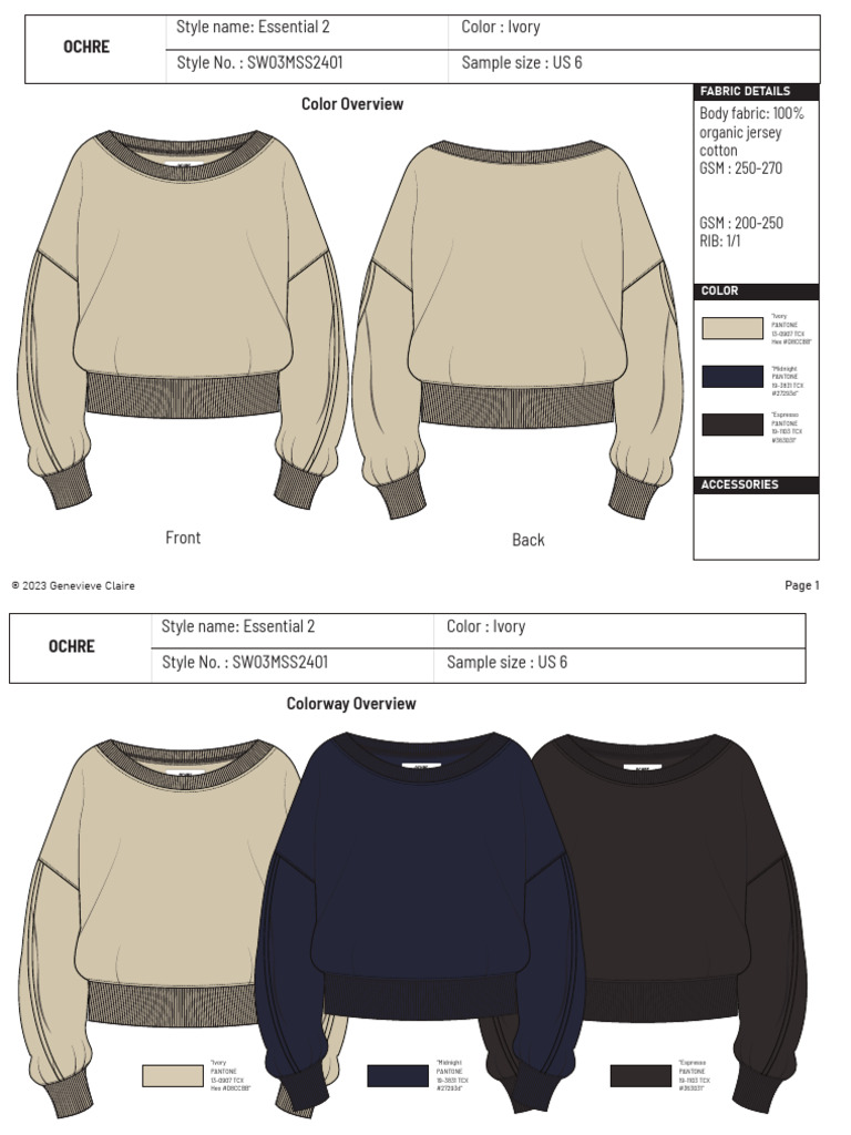 Ladies Crop Sweater Tech Pack | Download Free PDF | Knitting | Fashion