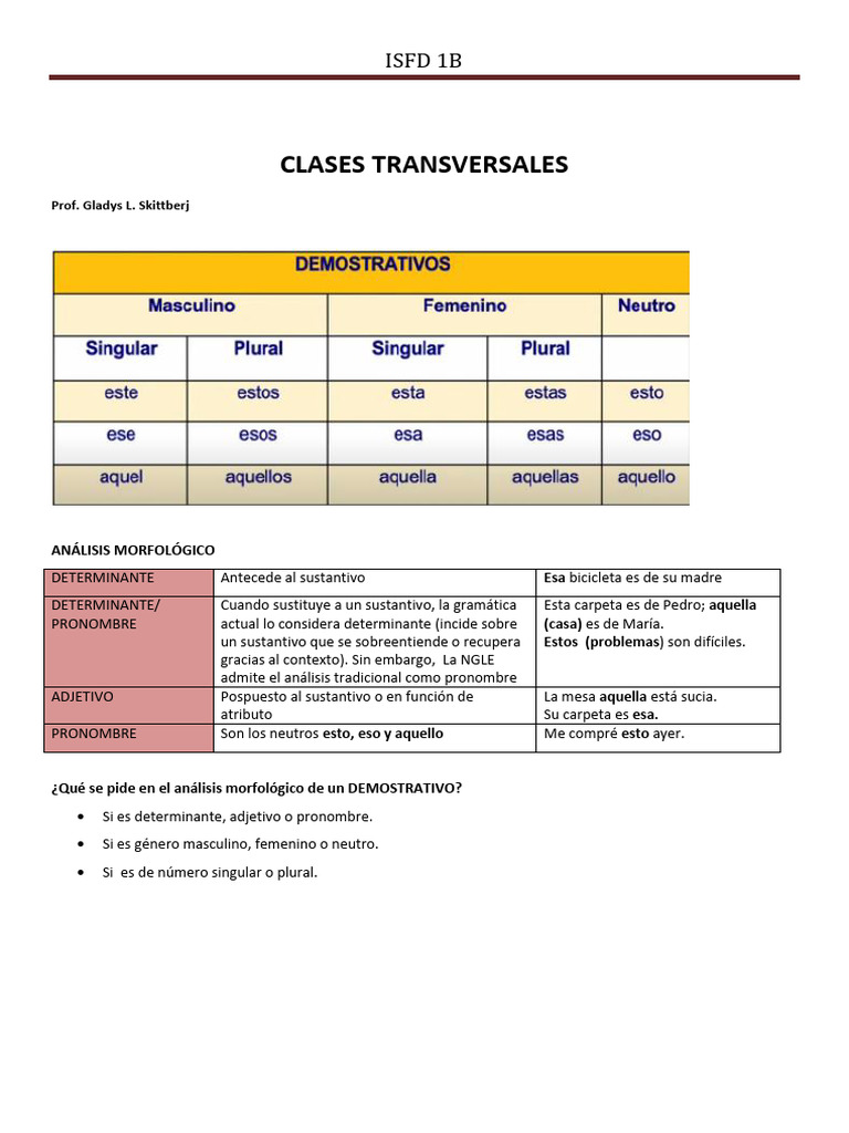 Clases Transversales | Descargar gratis PDF | Adjetivo | Sustantivo