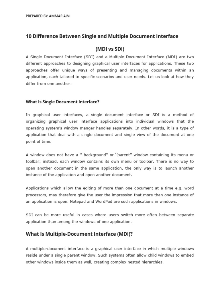 10 Difference Between Single and Multiple Document Interface | Download ... 10 Difference Between Single and Multiple Document Interface | Download ...