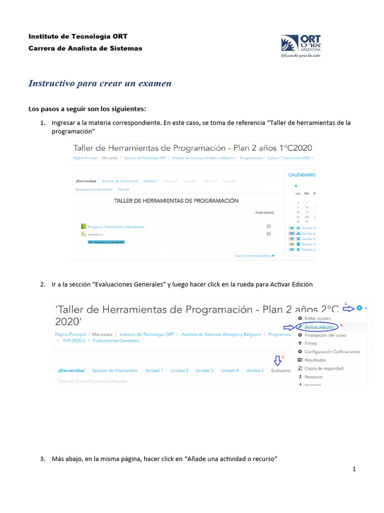 Instructivo para Crear Un Examen | PDF | Cuestionario
