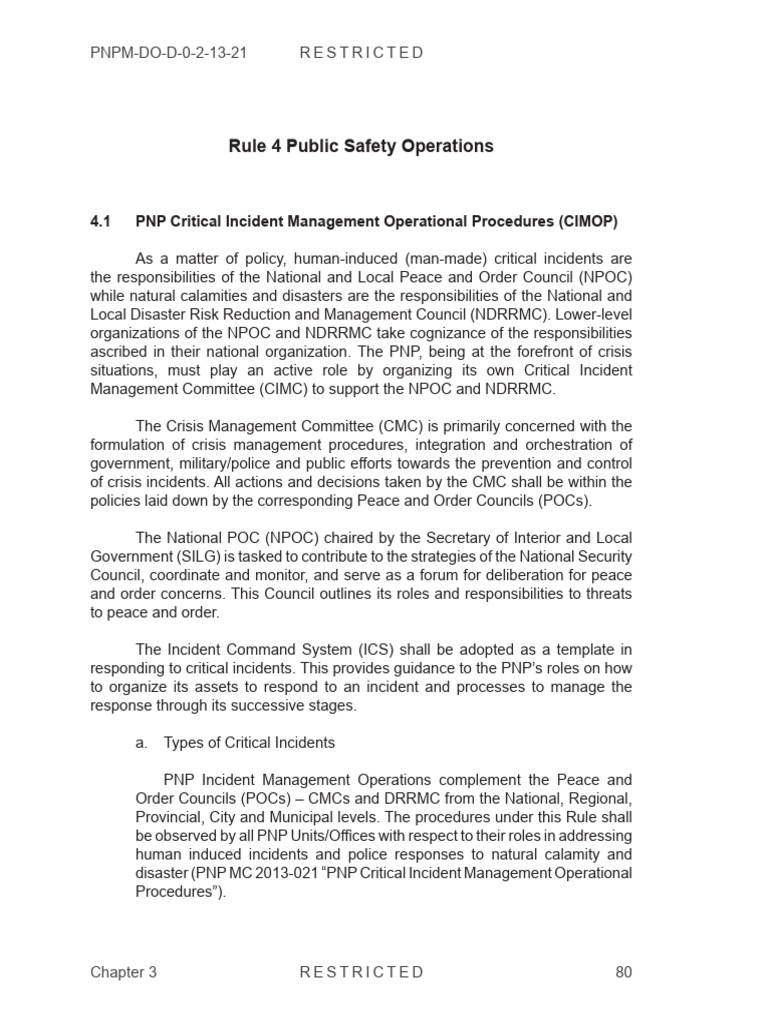 PNP Critical Incident Management 2021 | PDF | Bomb Disposal | Incident ...
