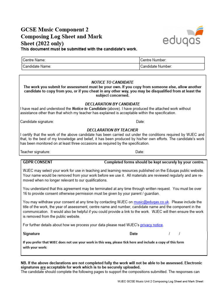 Gcse Music Log | PDF