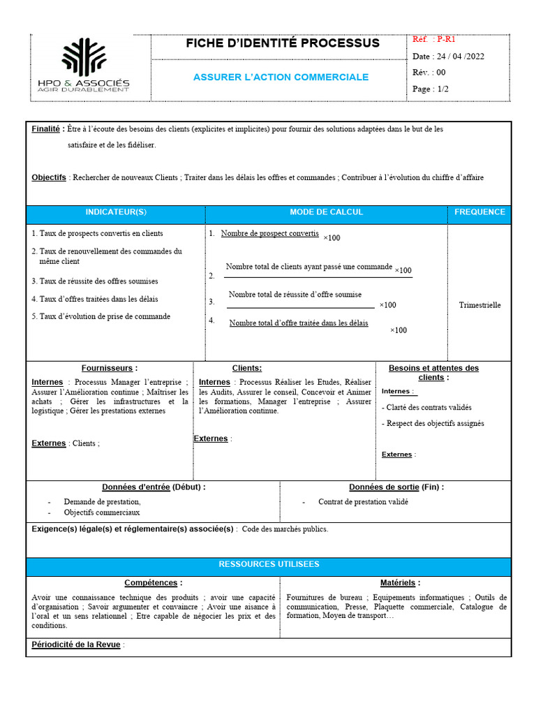 Fiche Processus PDF | PDF | Business