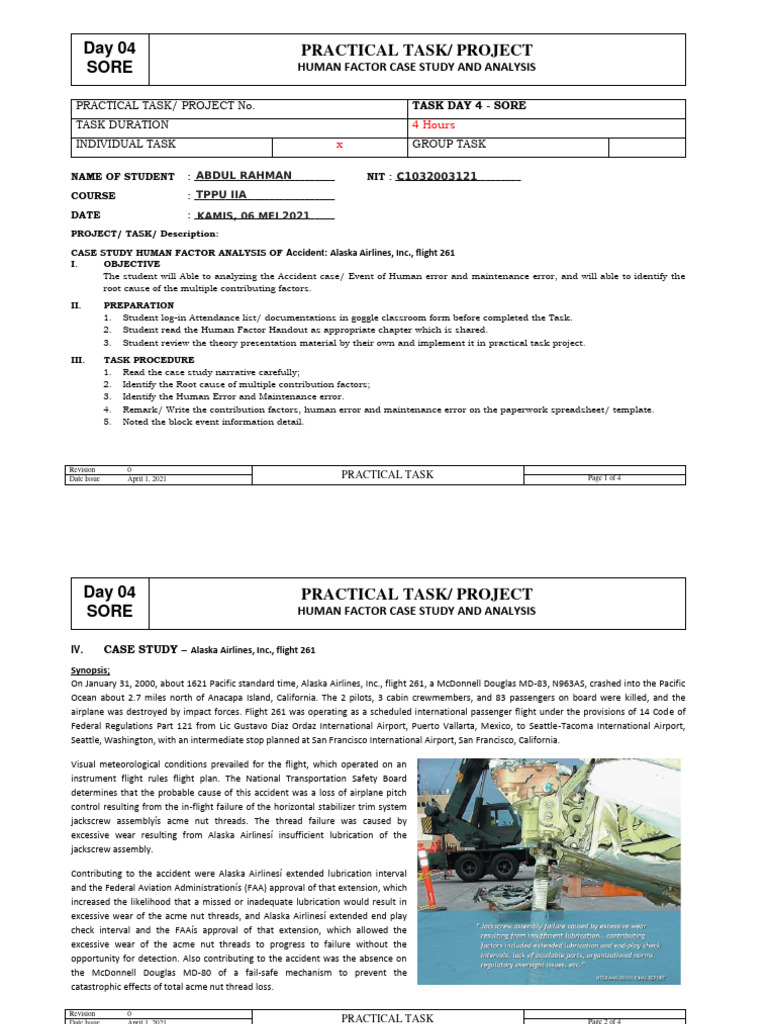 C1032003121-ABDUL RAHMAN_DAY4_TASK2 | PDF | Transport Safety | Aviation Accidents And Incidents
