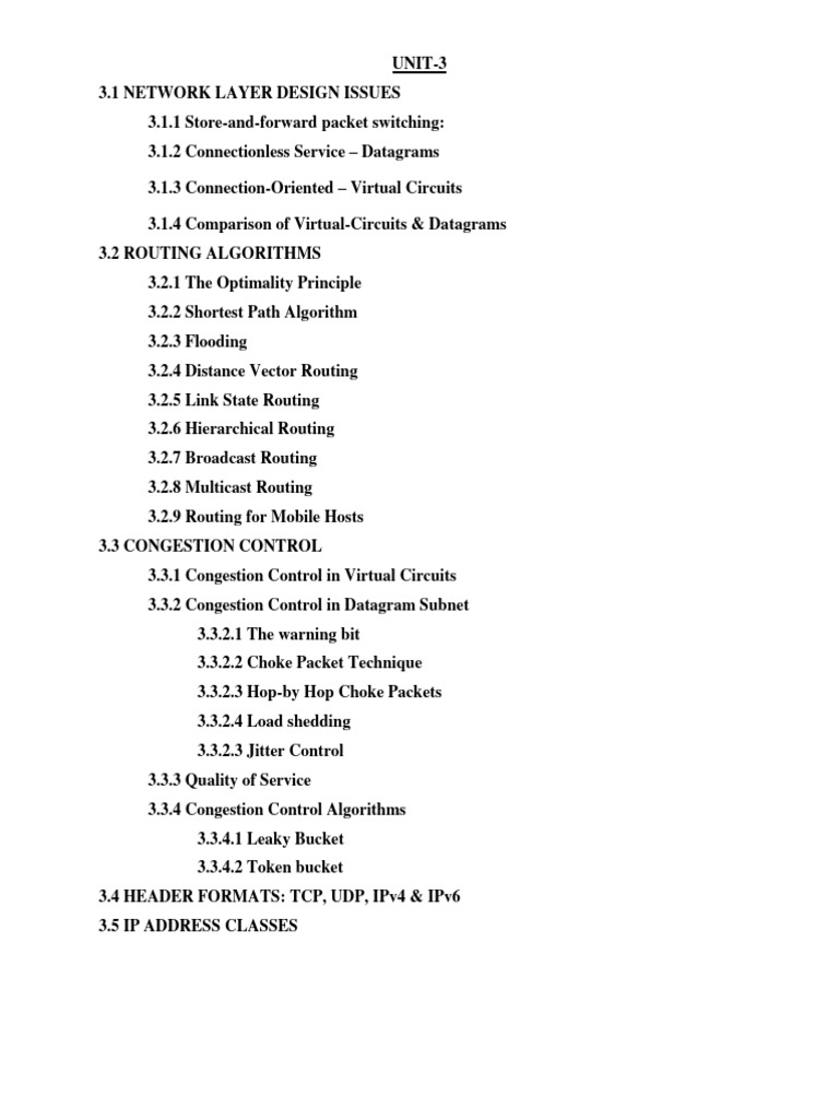 CN_UNIT 3 new | PDF | Transmission Control Protocol | Routing
