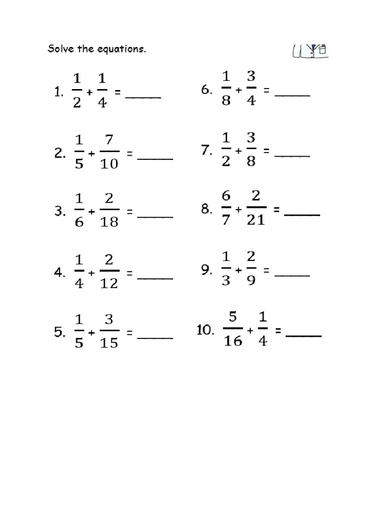 Grade 5 Fraction Addition | PDF