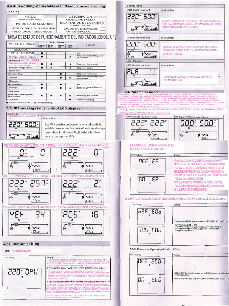 MANUAL Ups | PDF | Pantalla de cristal líquido | voltaje