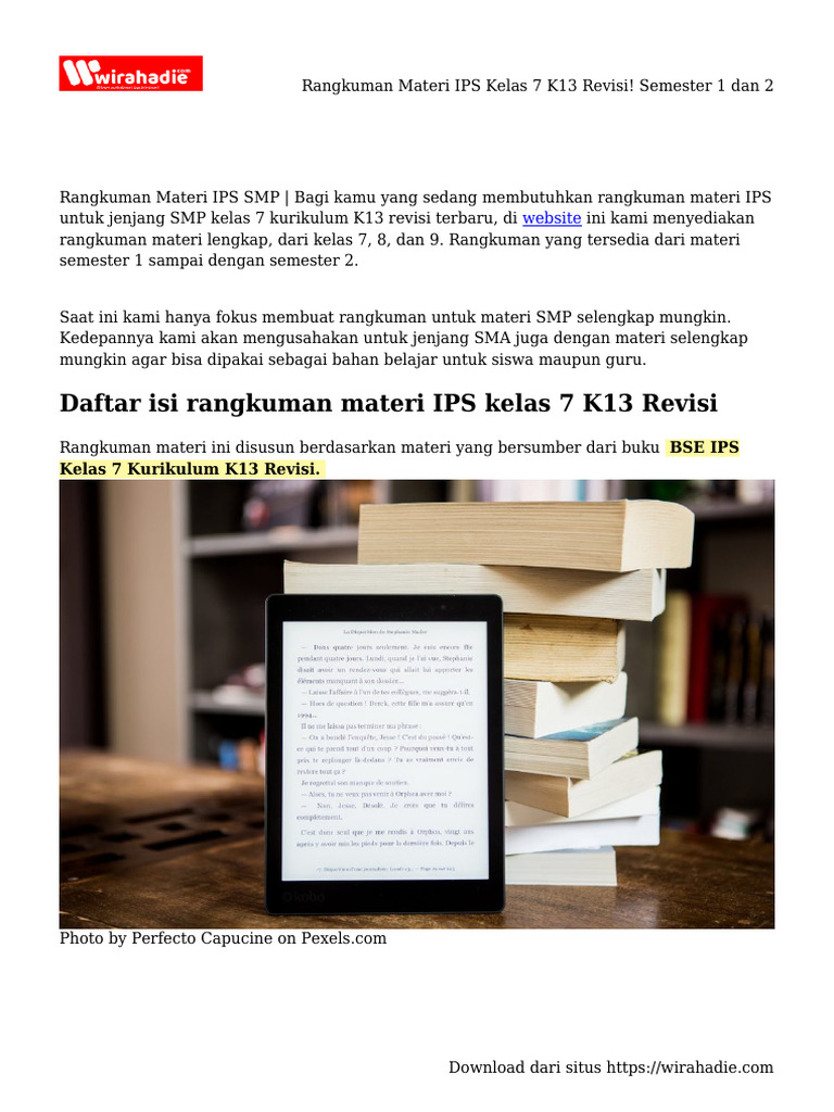Rangkuman IPS Kelas 7 K13 Revisi | PDF