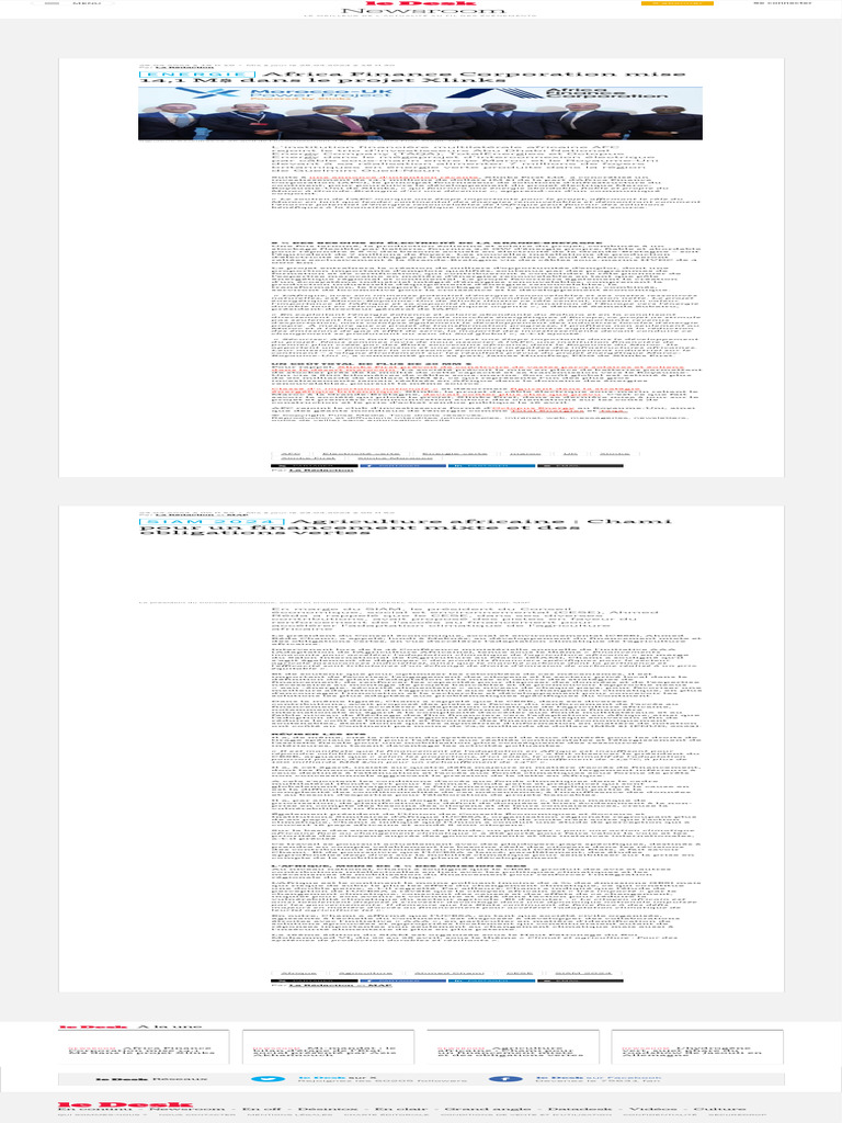 Ledesk Ma 2024 04 25 Africa Finance Corporation Mise 141 M Dans Le Projet Xlinks | PDF | Énergie ...