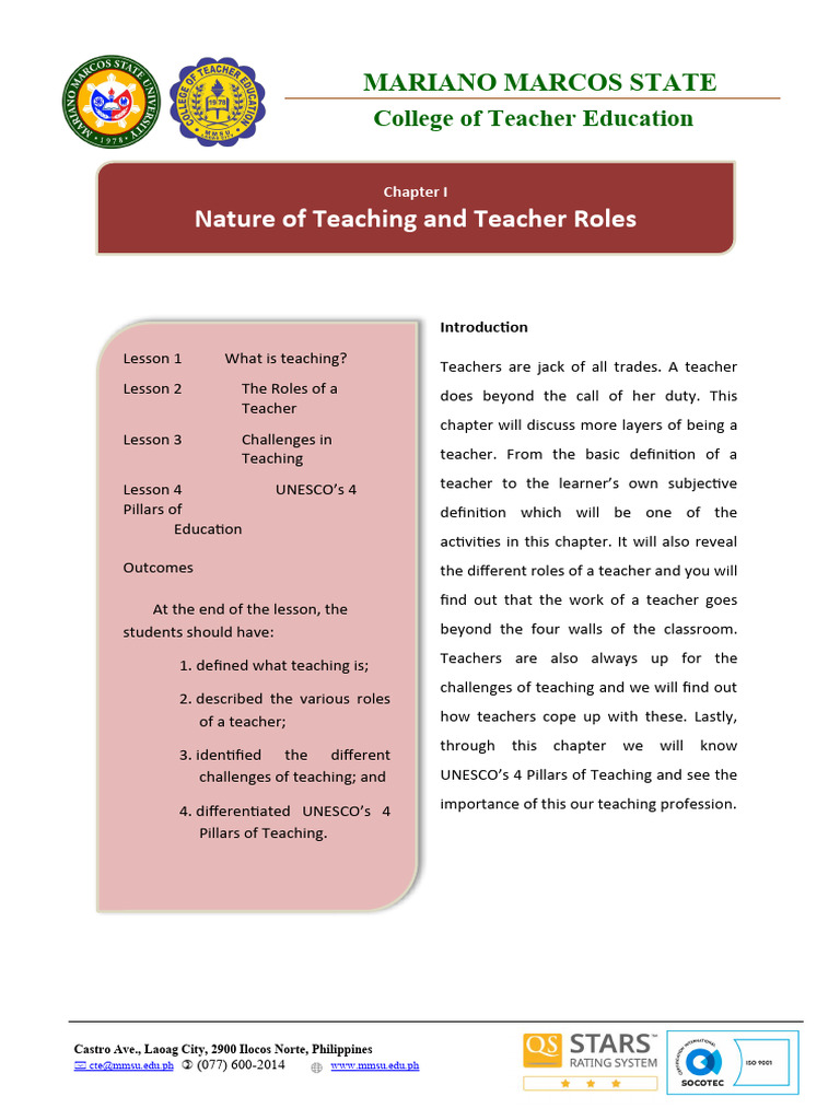 Lesson 1 Nature of Teaching | PDF | Teachers | Cognition
