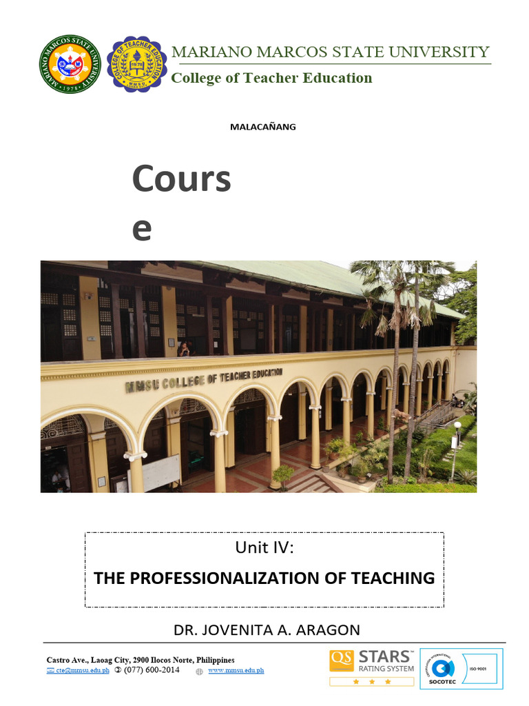 Professionalization Course Reader Final | PDF | Teachers | Academic Degree