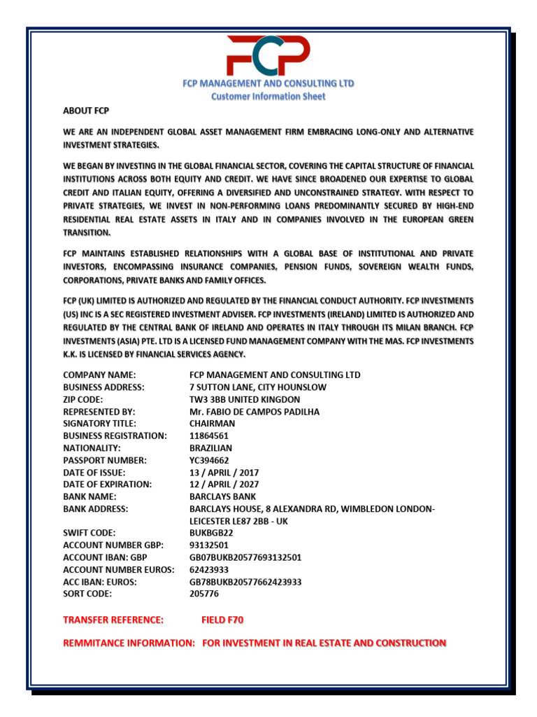 FCP Barclays 1 | PDF | Banks | Investing