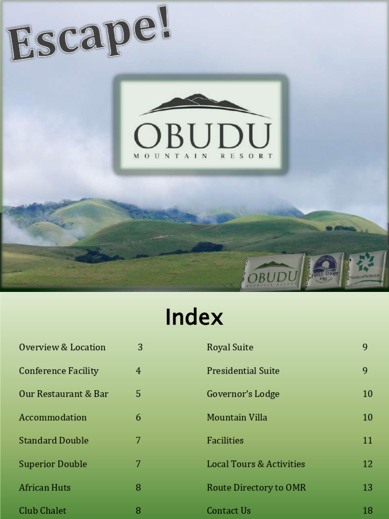 Obudu Mountain Resort Directory | PDF | Restaurants
