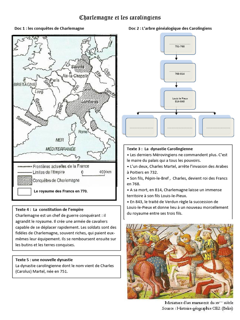 Charlemagne et ses conquêtes carolingiennes | PDF | Charlemagne | Moyen-Âge