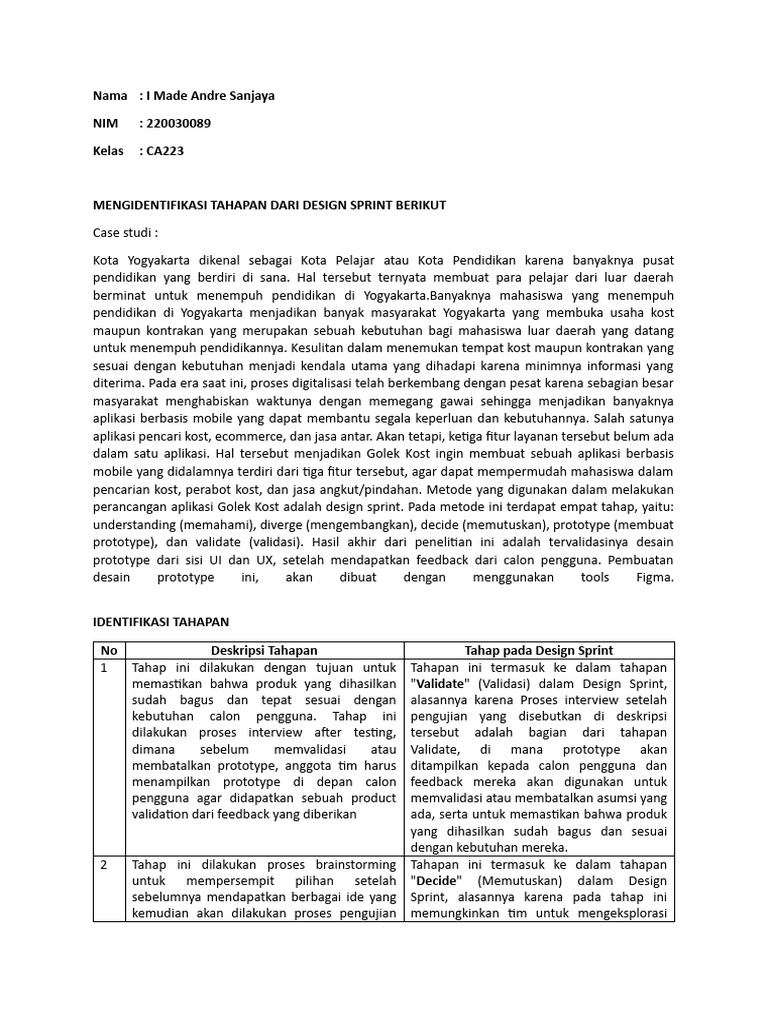 I Made Andre Sanjaya - LATIHAN IDENTIFIKASI TAHAPAN DESIGN SPRINT | PDF ... I Made Andre Sanjaya - LATIHAN IDENTIFIKASI TAHAPAN DESIGN SPRINT | PDF ...