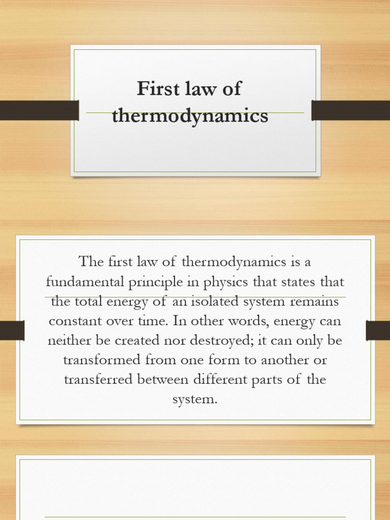 Understanding the First Law of Thermodynamics | PDF