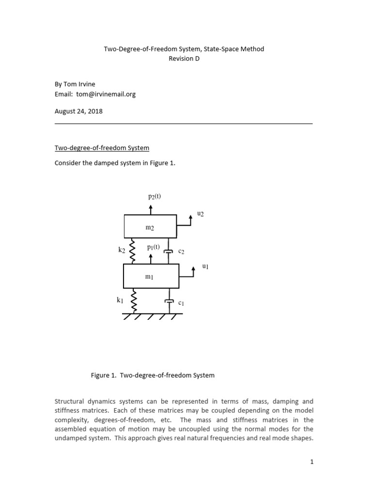 Two Dof State Space RevD | PDF | Eigenvalues And Eigenvectors | Vector Space