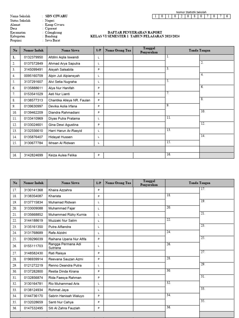 Buku-Penyerahan-Raport | PDF