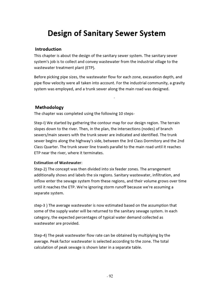 Sanitary Sewer System Design Overview | PDF | Sanitary Sewer | Combined ...