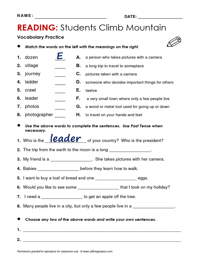 Students Climb Mountain | PDF