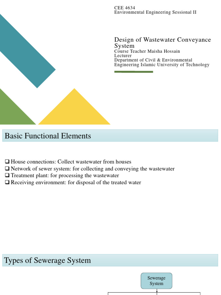 Wastewater Conveyance System Design | PDF | Sewage | Sanitary Sewer