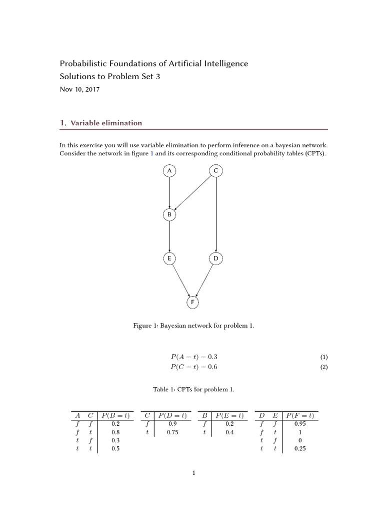 hw3 Sol | PDF | Bayesian Network | Theoretical Computer Science