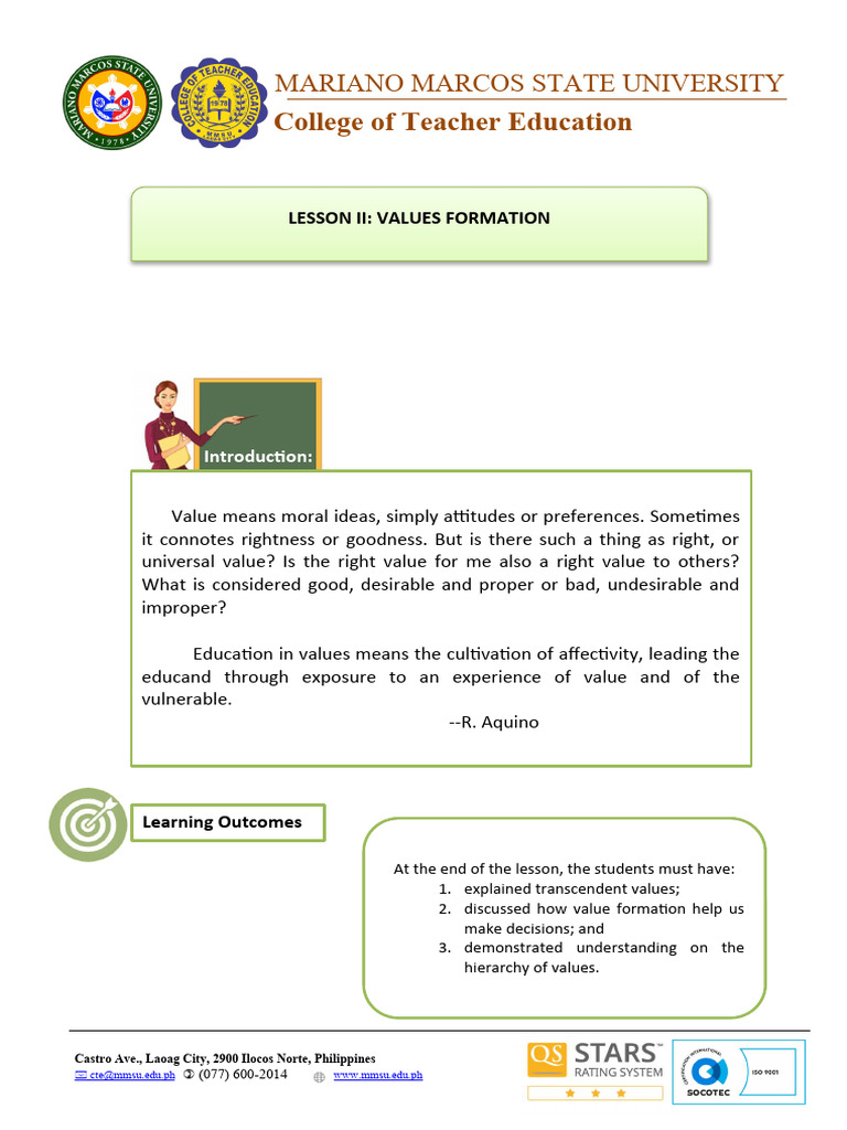 Unit Iii Lesson Ii Values Formation | Download Free PDF | Pleasure ...