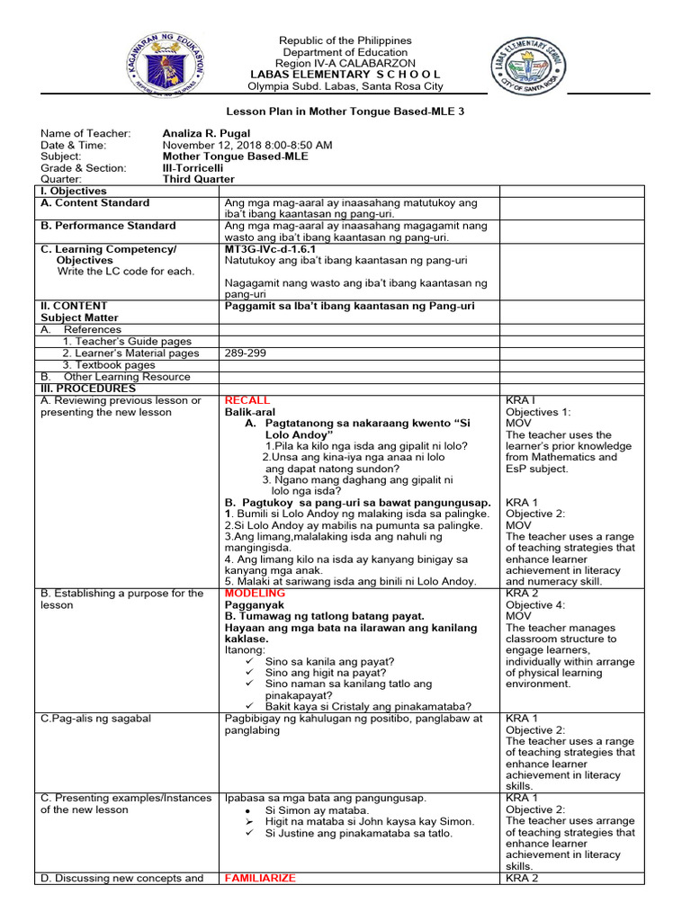 COT-DLL in MTB Antas NG Pang-Uri | PDF