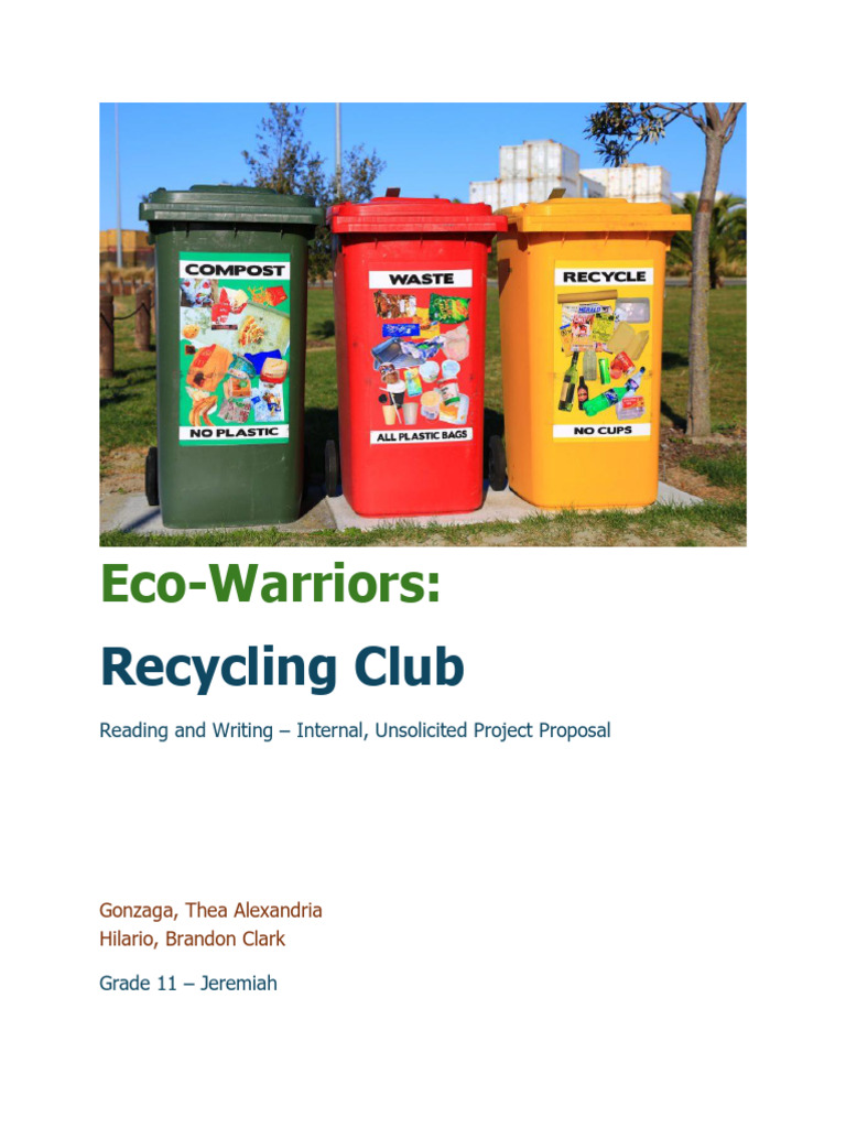 Project Proposal | PDF | Waste | Recycling