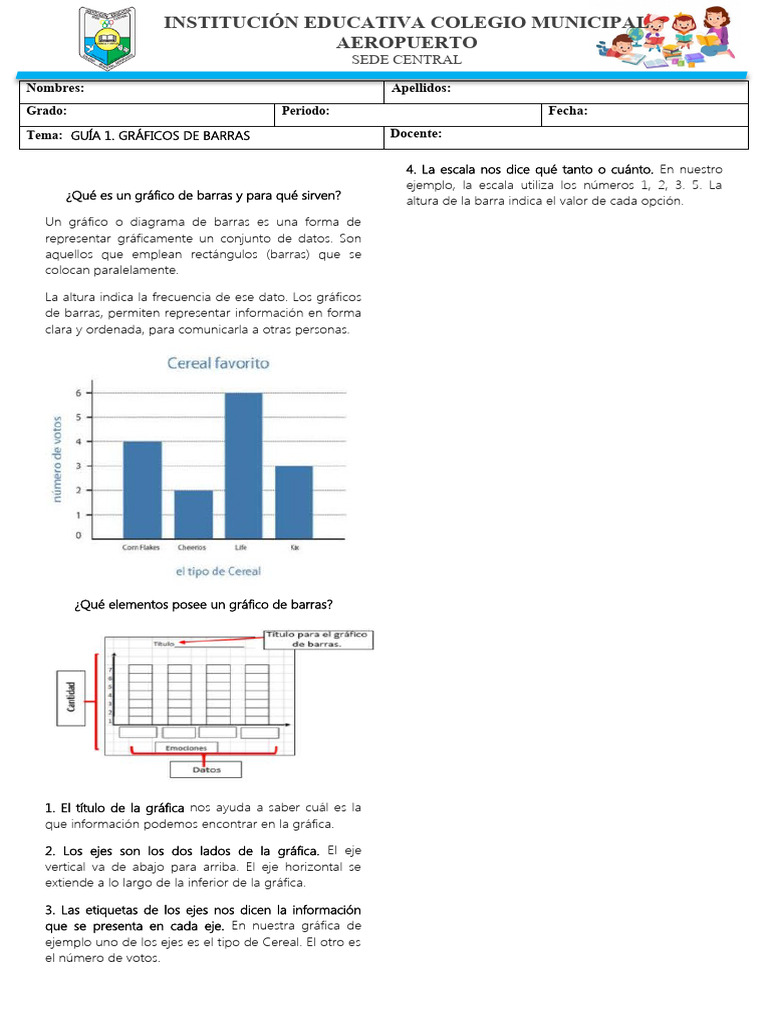 Ejercicios de Gráficas de Barras para Niños | PDF