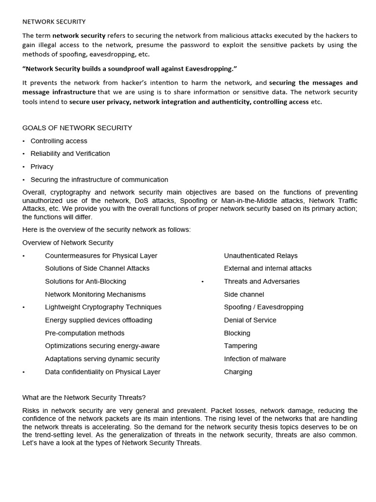 Network Security | PDF | Security | Computer Security