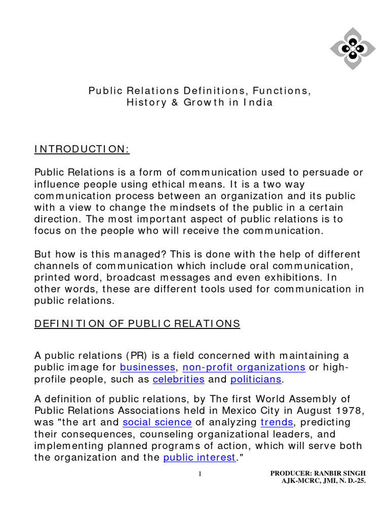 #20 Public Relation | PDF | Public Relations | Communication