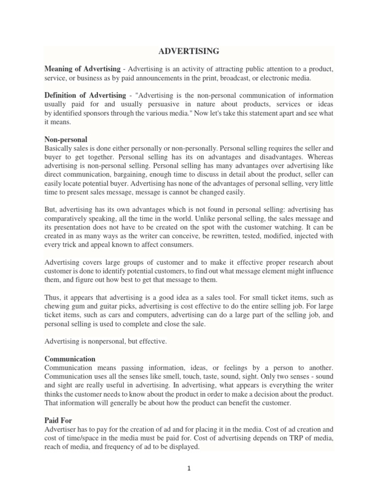 #15 Advertising | PDF | Advertising | Sales