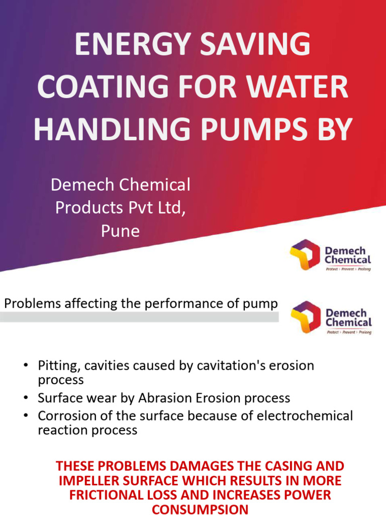 Energy Saving Potential For Water Pump With Enhanced Extended Life ...
