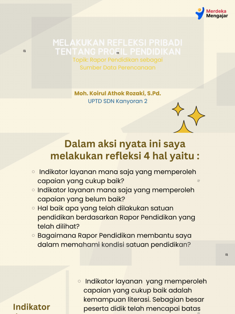 Topik Rapor Pendidikan Sebagai Sumber Data Perencanaan - PPTX - 20240131 - 173757 - 0000 | PDF