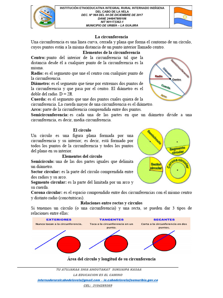 Actividad Circulo y Circunferencia | PDF | Pi | Diámetro