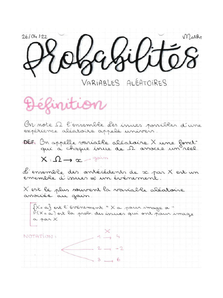 Variable Aléatoire | PDF
